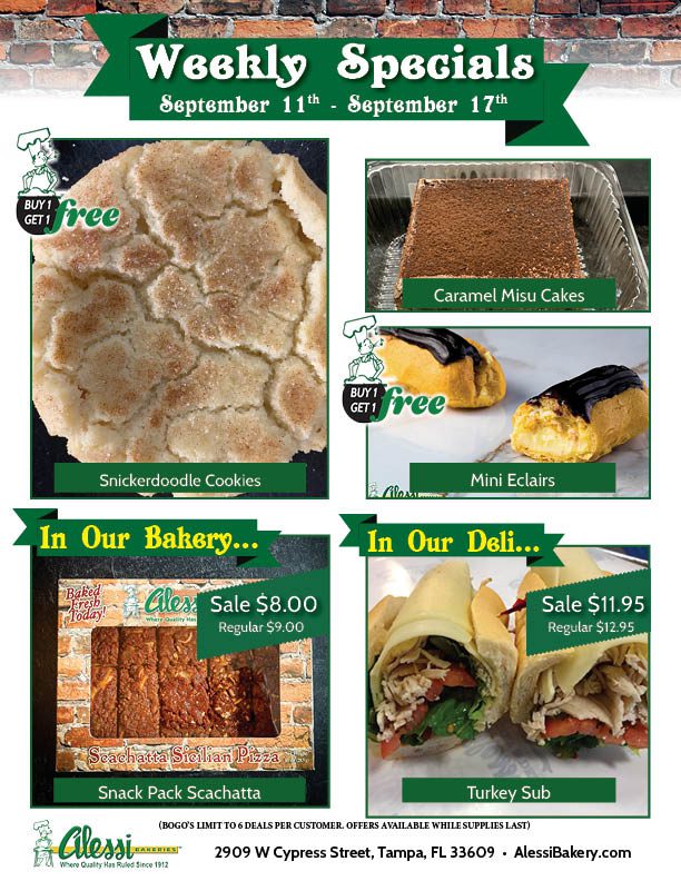 Weekly Specials - Alessi Bakery